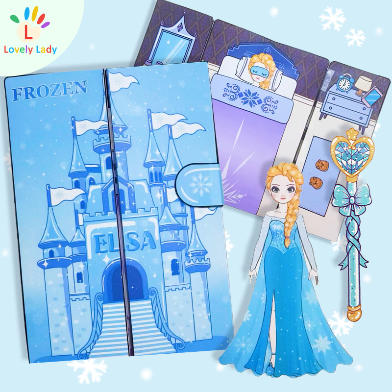 Diy Toy Book Princess Elsa Paper Doll Children Quiet Book Girl's Gift ...