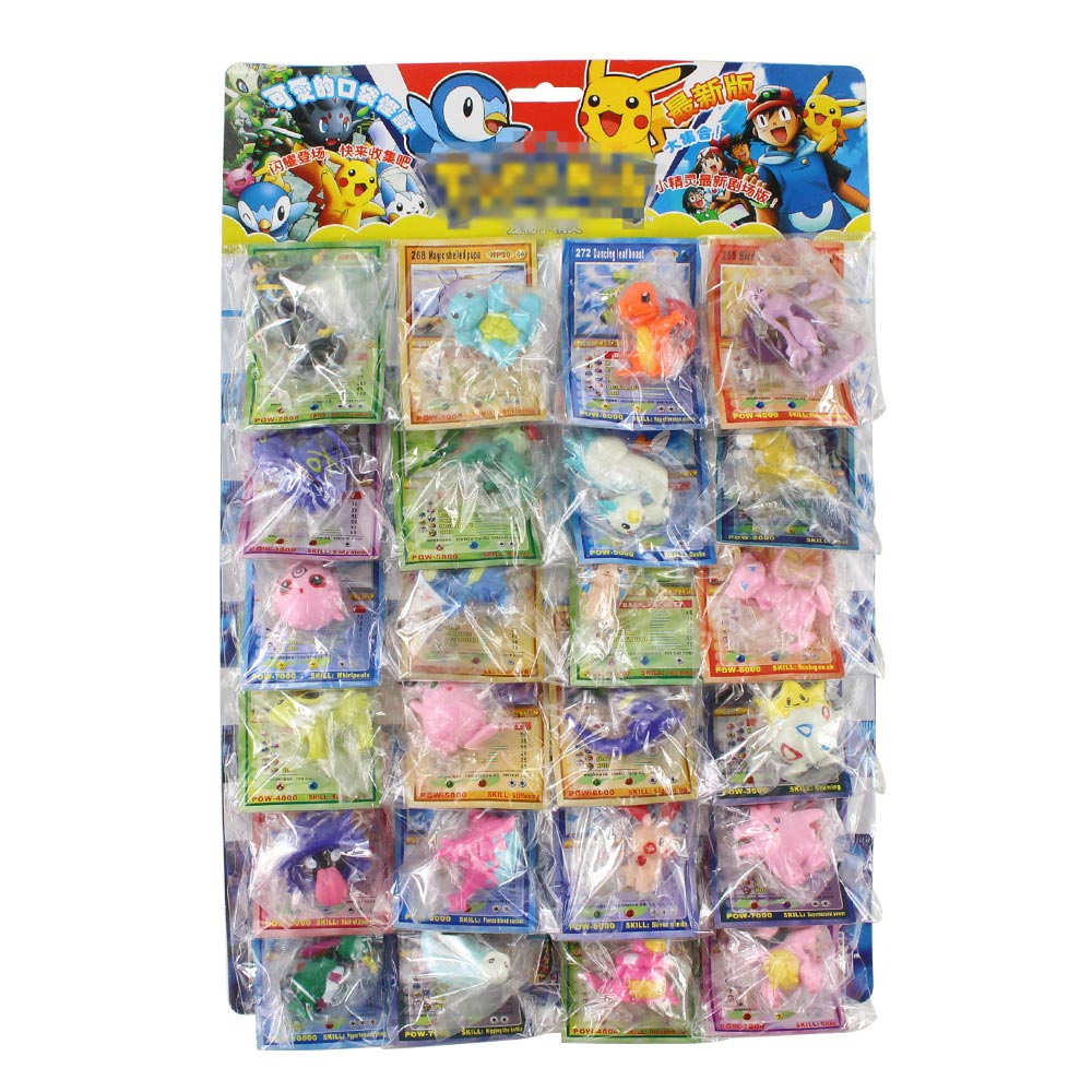 24Pcs/Set Anime Pokemon Figure Toys Pikachu Mewtwo Mew Squirtle Togepi ...