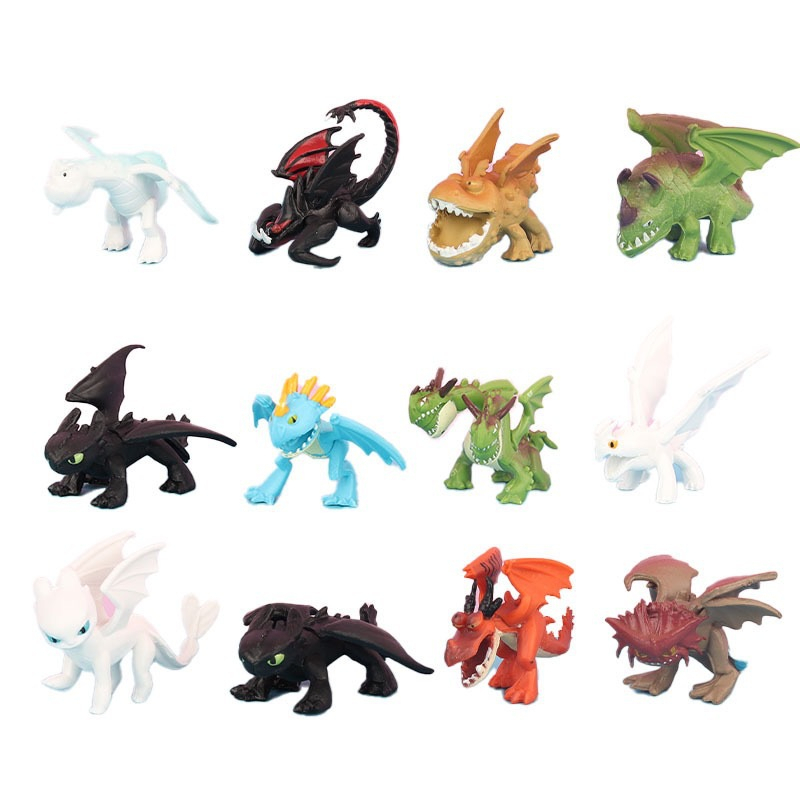 12Pcs/Set Anime Movie How To Train Your Dragon Figure Toys Night Fury ...