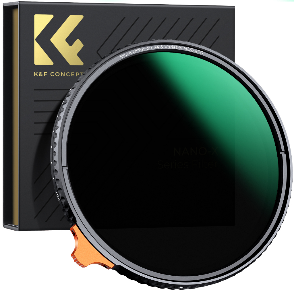 K&F Concept Black Diffusion Mist 1/4 Effect & Variable ND2-ND400 (1-9 Stops) Lens Filter 2 in 1 ...