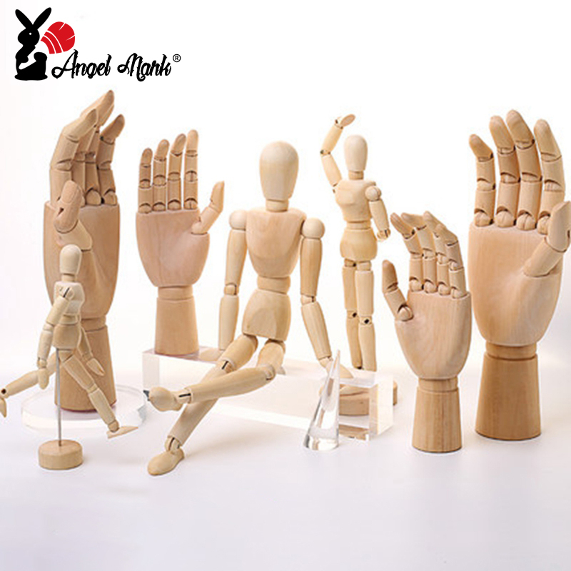 Angel Mark Wooden Hands Paint Sketch Model 7/10/12Inch Hand Model ...