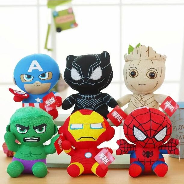 Avengers Marvel Iron Man Spider Man Captain America Groot Hulk Plush ...