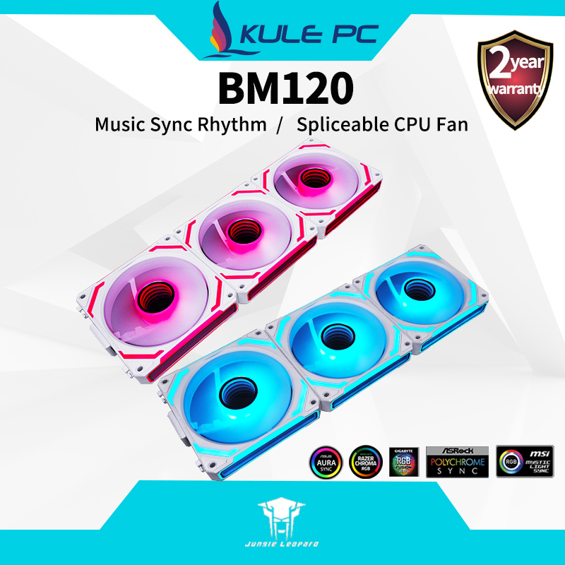 Jungle Leopard BM120 ARGB CPU Fan 120mm Music Sync Rhythm Building Block Module Fan Lian Li Same ...