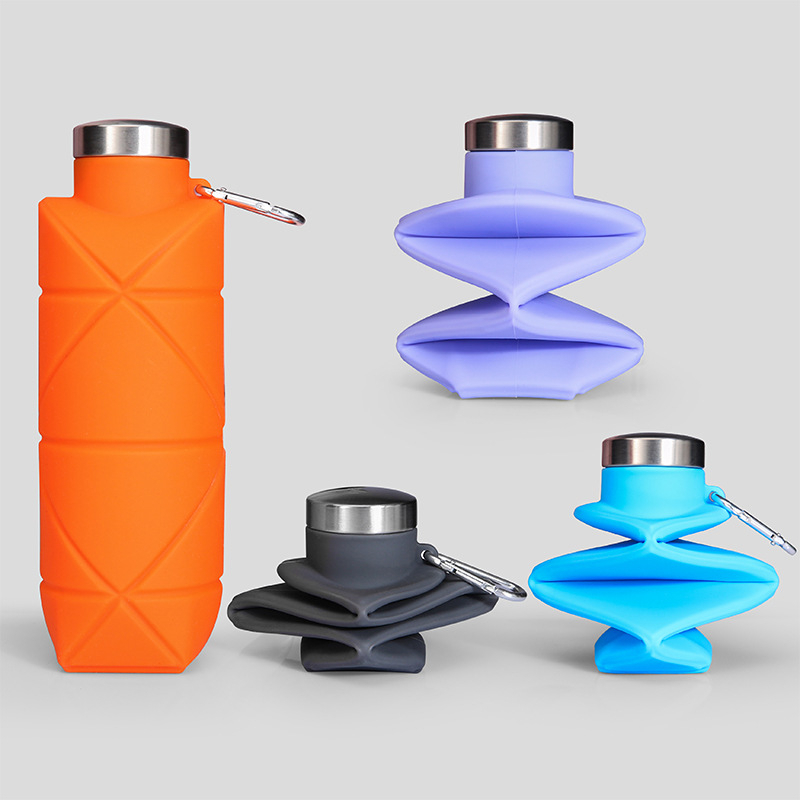 Fold Water Bottle Collapsible Botol Lipat Silicone Bottle Foldable Cup ...
