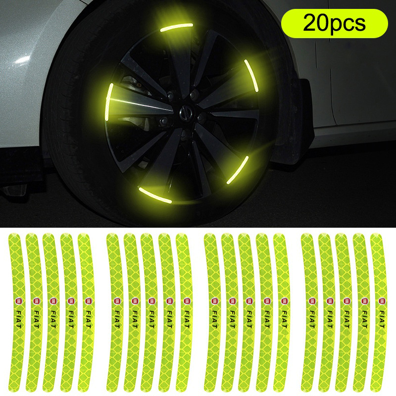 20 Pcs Car Wheel Hub Sticker High Reflective Stripe Tape for Motorcycle ...