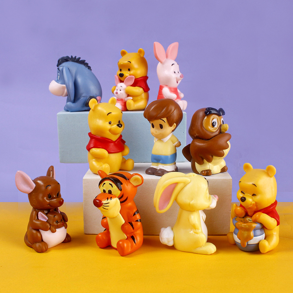 10Pcs/Set Disney Winnie the Pooh and Tigger Figure Too Pooh Bear Piglet ...