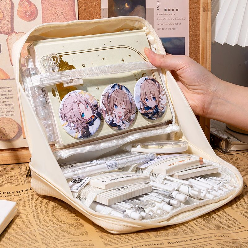 [LC] ZHIBIGE large pencil case front-opening korean style transparent ...