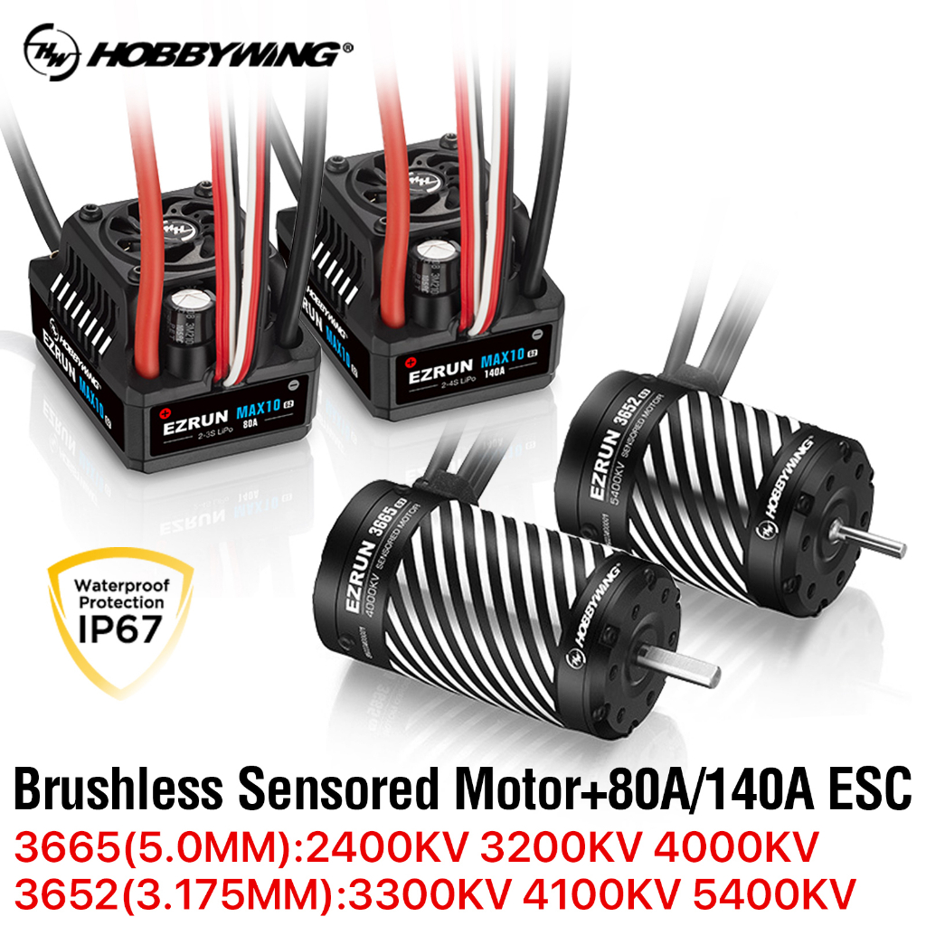 HobbyWing Brushless Motor and ESC 80A 140A MAX10 G2 ESC 3652 3665 G3 ...