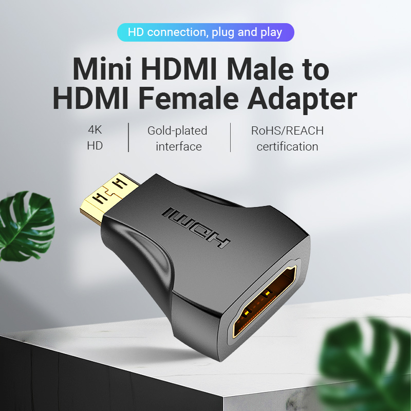 New Vention Mini/Micro HDTV to HDMI Cable Connector, 3D 4K 30Hz HDMI ...
