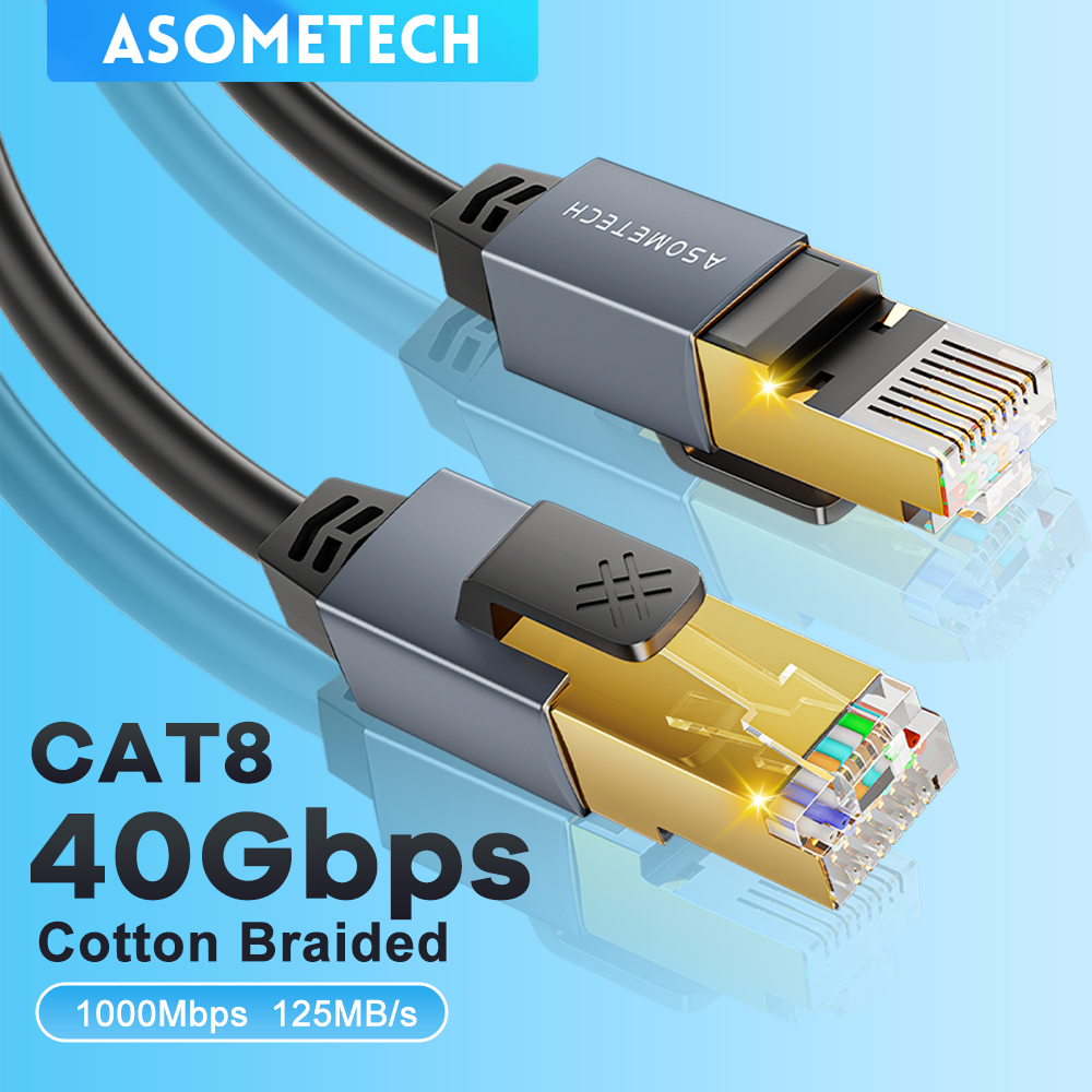 Cat8 Ethernet Cable SSTP 40Gbps 2000MHz Cat 8 RJ45 Network Cable Gold ...