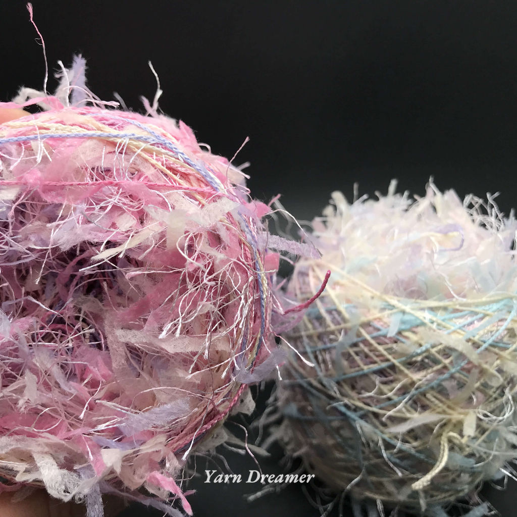 Benang kait 12 Colors Paper Chip Yarn Feather yarn Wool Yarn DIY ...