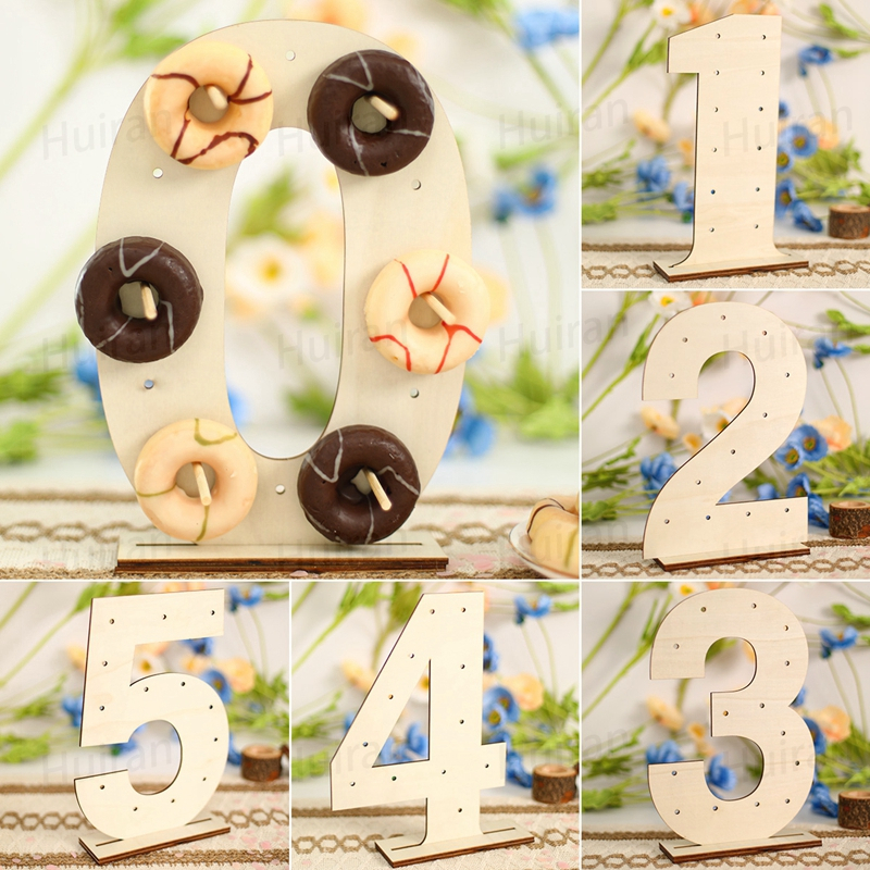 DIY Wooden Number Donuts Wall Display Stand Numbers Donut Stand ...