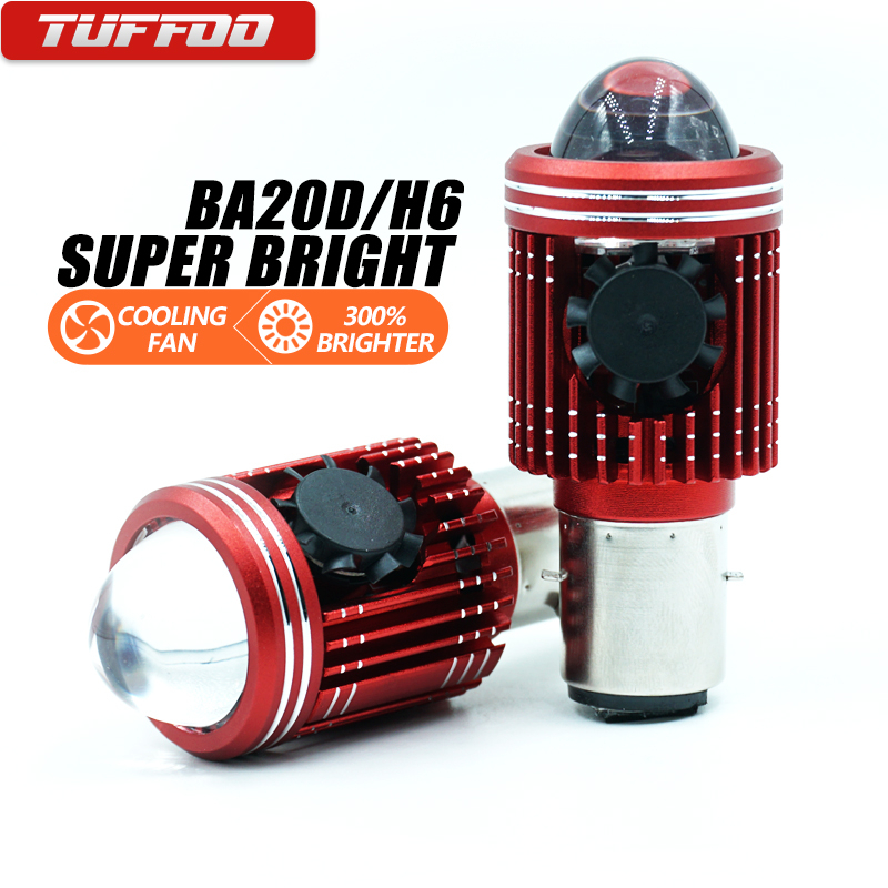 TUFFOO Universal Dual color Mootrcycle LED Headlight Bulbs BA20D H6 ...