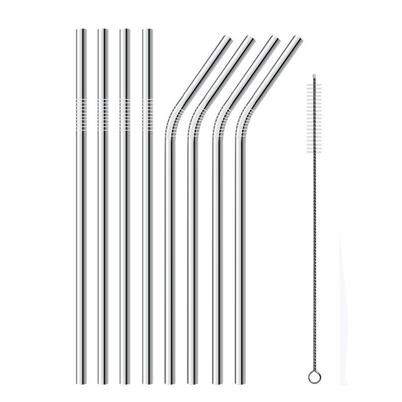 2Pcs/Set Stainless Steel Straws 215*6MM Reusable Metal Drinking Straws ...