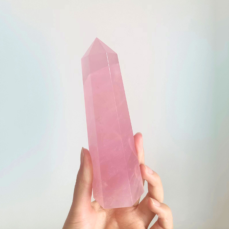 Rose Quartz Wand Pink Crystal Tower Pink Quartz Point Love Stone ...