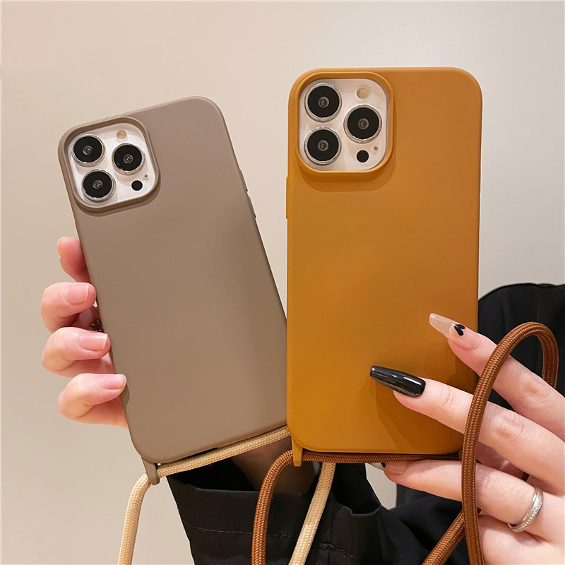 Luxury Liquid Silicone Crossbody Necklace Lanyard Case For iPhone 15 14 Pro Max 13 12 11 XS XR 8 ...