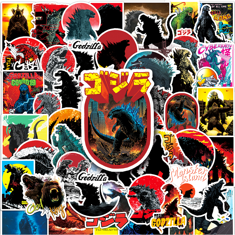 50 Piece Funny Godzilla Stickers For Helmet/Car/Motor/laptops/phones ...