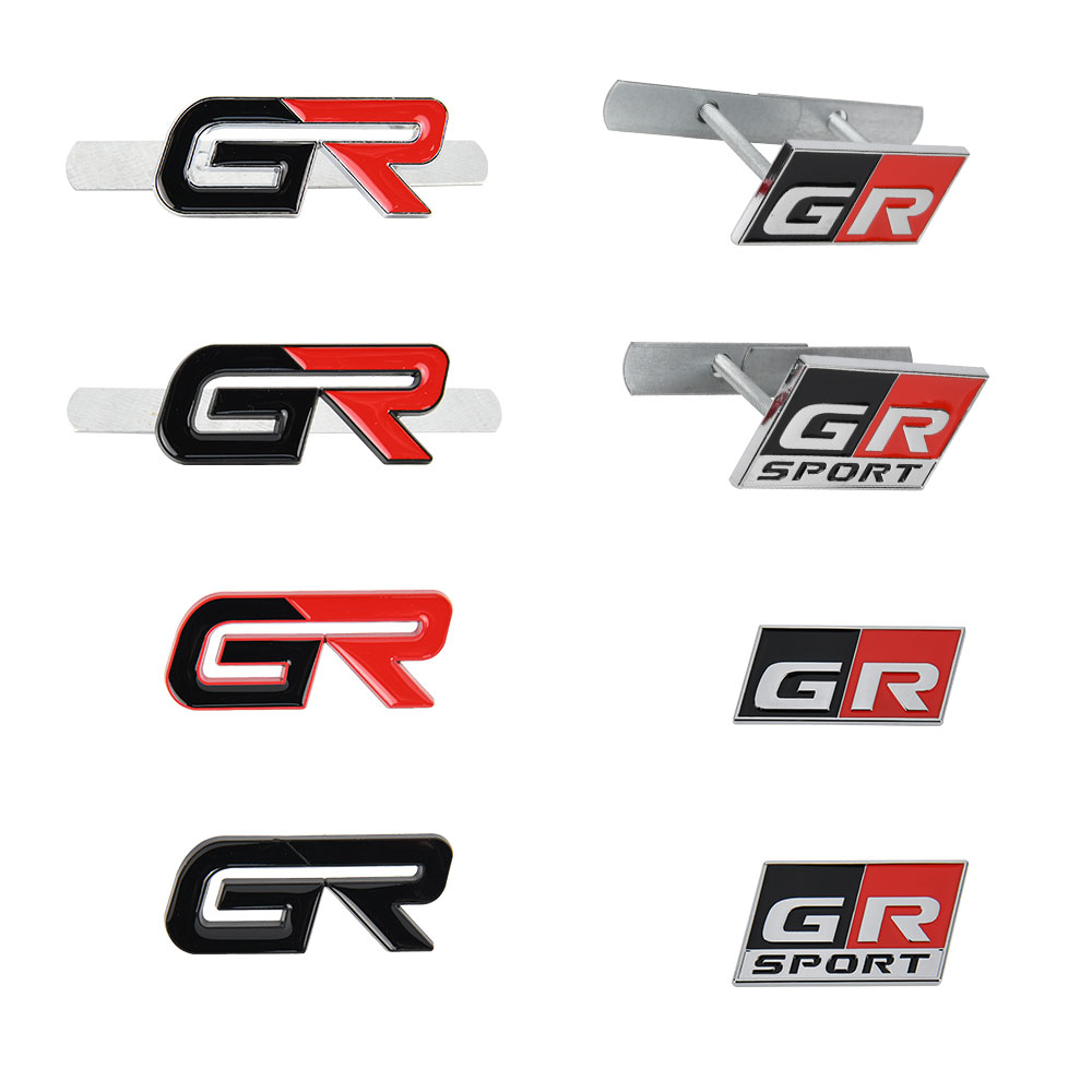 Car Front Hood Grille & Rear Trunk Stickers GR Sport Emblem Metal 3D ...