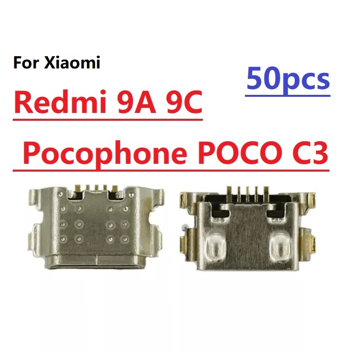 10-50pcs USB Charging Plug Port Socket For Xiaomi Redmi 9A 9C Pocophone ...