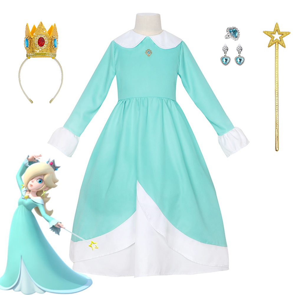 Halloween children's Super Mario cosplay costume Rogetta Princess dress ...