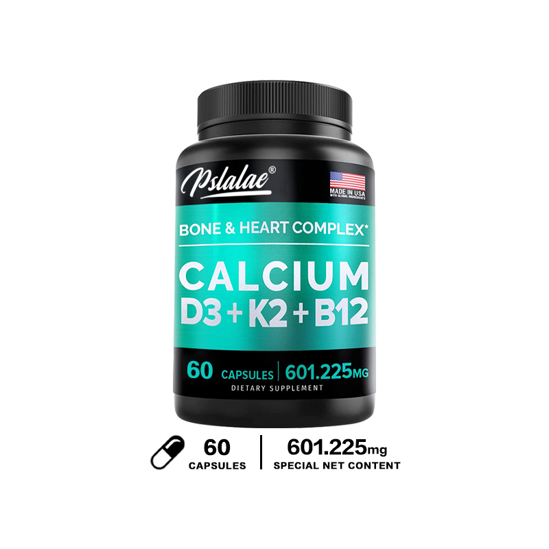 4 in 1 Calcium 600 mg with Vitamin D3 5000 IU K2 + B12 - Bone Strength Supplement - Heart & Bone ...