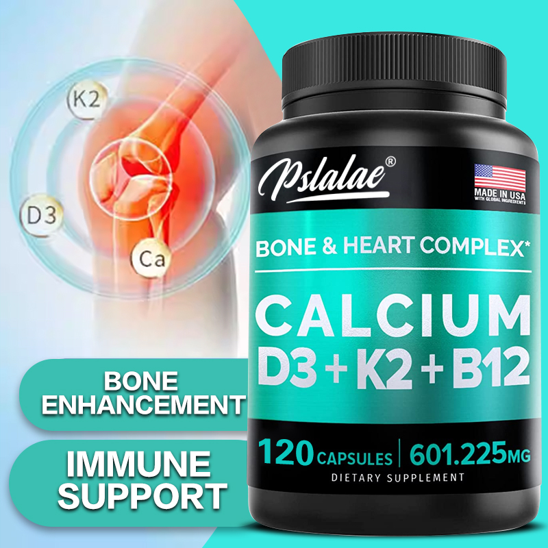 4 in 1 Calcium 600 mg with Vitamin D3 5000 IU K2 + B12 - Bone Strength Supplement - Heart & Bone ...