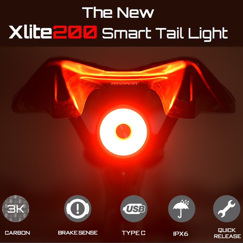 Enfitnix xlite200 Bicycle Intelligent Tail Light Lightweight Carbon ...