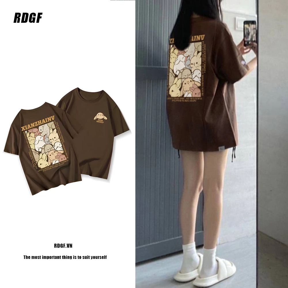 RDGF Korean style casual loose Khaki short sleeve women fashion ...