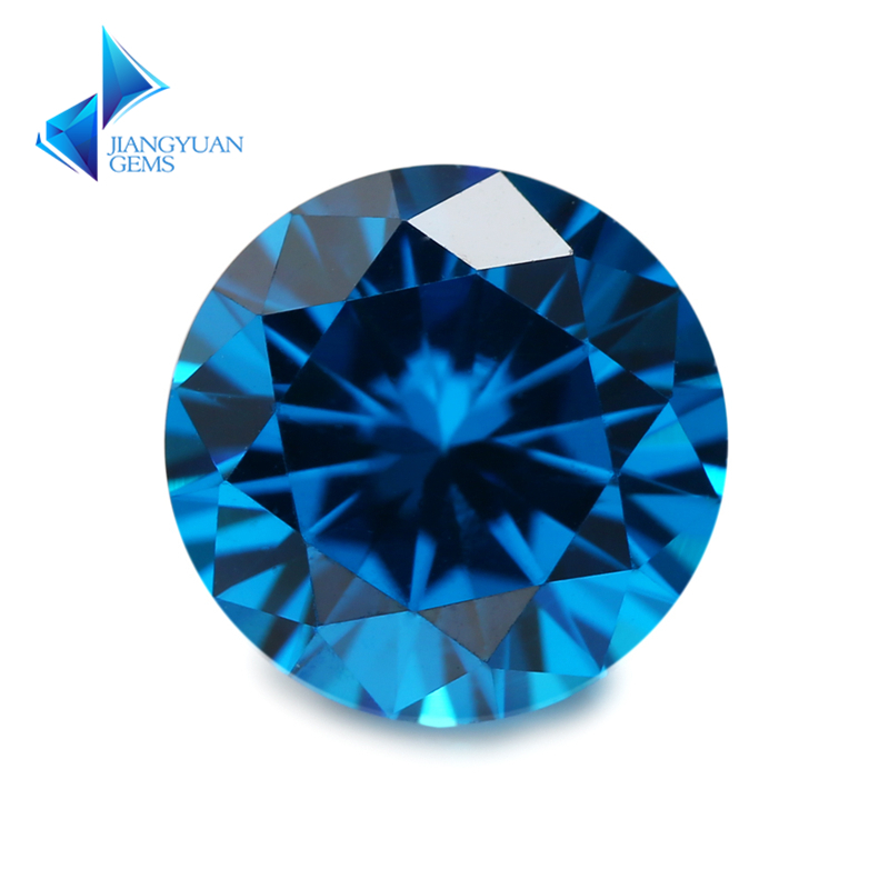 1.0-10mm 5A Round Cut Deep Sea Blue CZ Stone Loose Cubic Zirconia ...