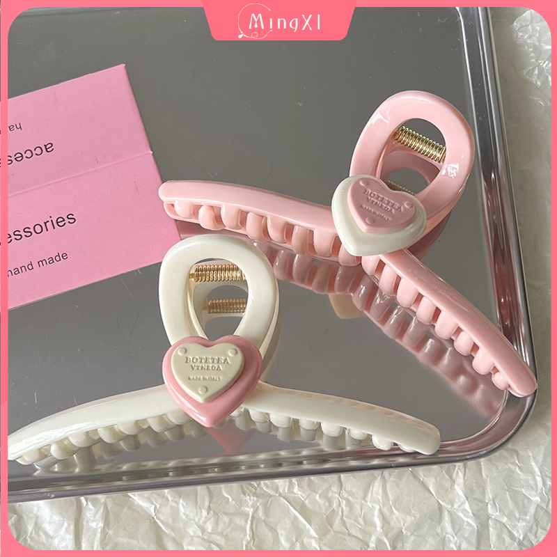 Love Hair Clip Cream Color For Girl Gentle Temperament Hair Clamp Back ...