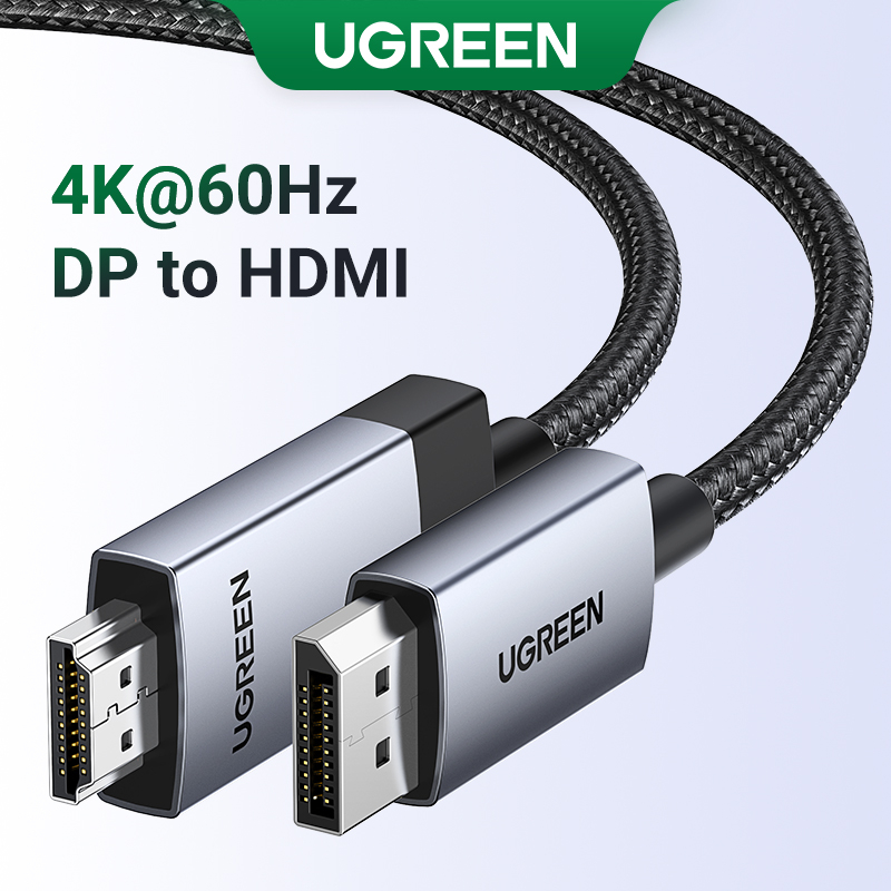 Ugreen 4K@60Hz DP to HDMI Cable 3D HDR Aluminum Alloy Shell Nylon ...