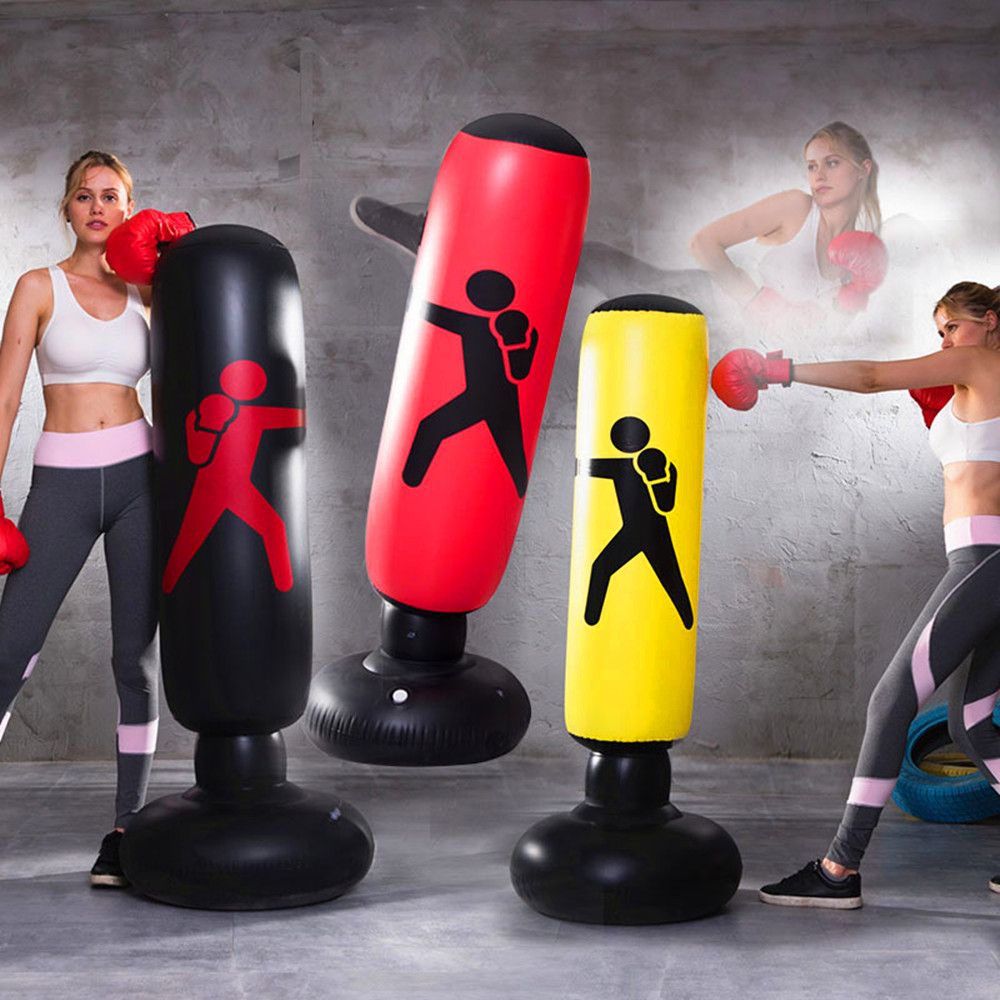 1.6m Vertical Inflatable Boxing Column Training Punching Bag Fitness ...