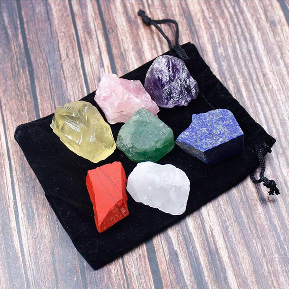 1 Set Seven Chakra Stones Raw Natural Quartz Crystal Fish Tank ...