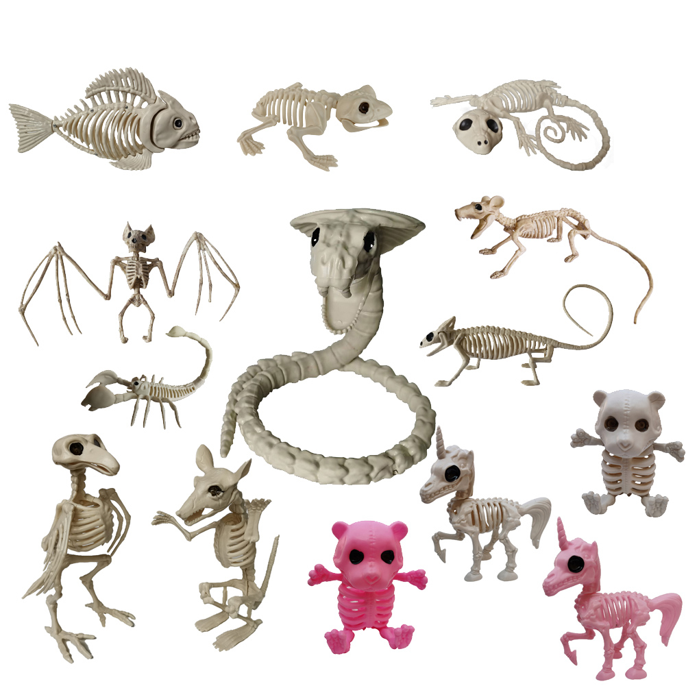 Halloween Decoration Animal Skeleton Bones Creepy Spider Bat Mouse Crow ...
