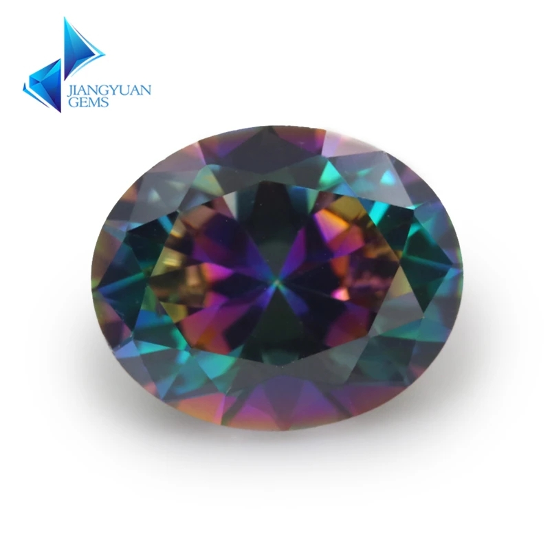 Size 3x5~10x12mm 5A Oval Cut Plating Mix Color CZ Stone Loose Cubic ...