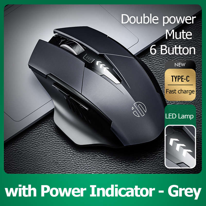 Inphic F1 2.4G Wireless Mouse Rechargeable Ergonomic Full Size Silent ...