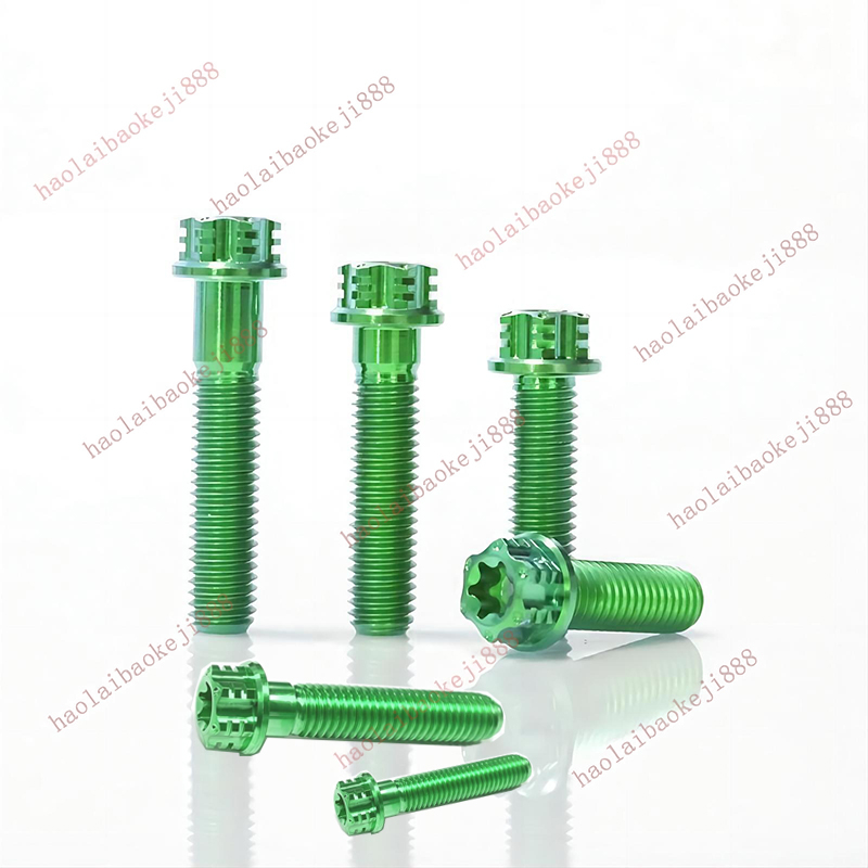 TC4/GR5 M6 M8 M10 10MM-90MM Green Titanium Alloy Flange head Torx Screw ...