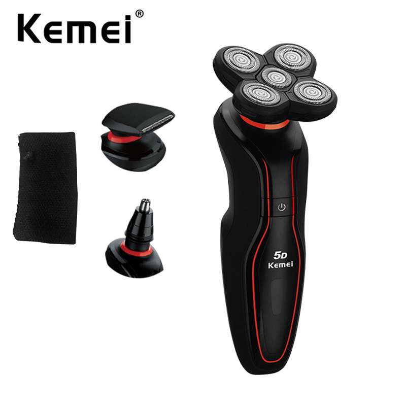 Kemei Mens Electric Razor Rechargeable Rotary Shavers Floating Head ...