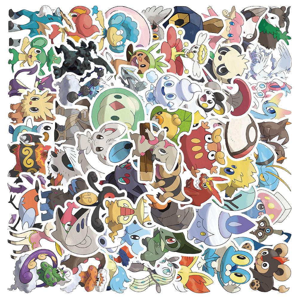50 Pcs Cute Sanrio Pokemon Sumikkogurashi Stickers Cartoon Stickers For