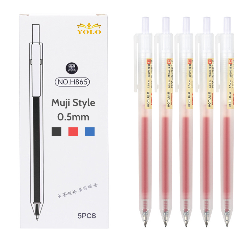 5/6Pens/Set Black Ink Gel Pen Ballpoint Pens 0.5mm Collapsible Pen ...