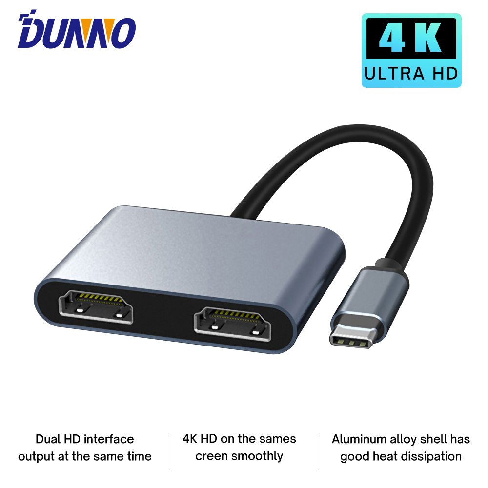 2 Port USB C Hub to Dual HDMI-4K 60HZ Dual Screen Expansion Type C ...
