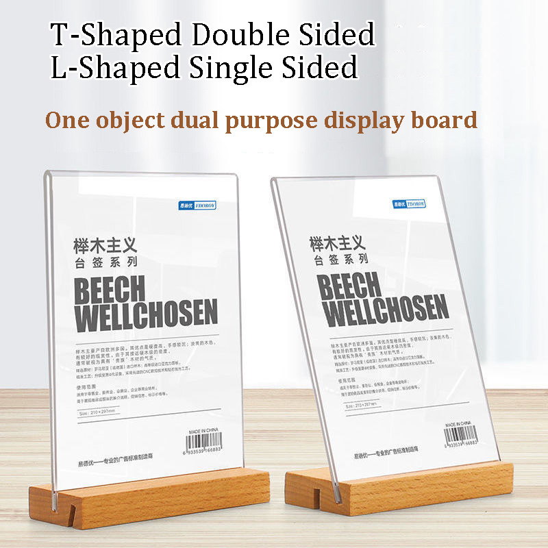 A4 A5 A6 Acrylic T/L-Shape Display Stand Double Sided Plastic Paper ...
