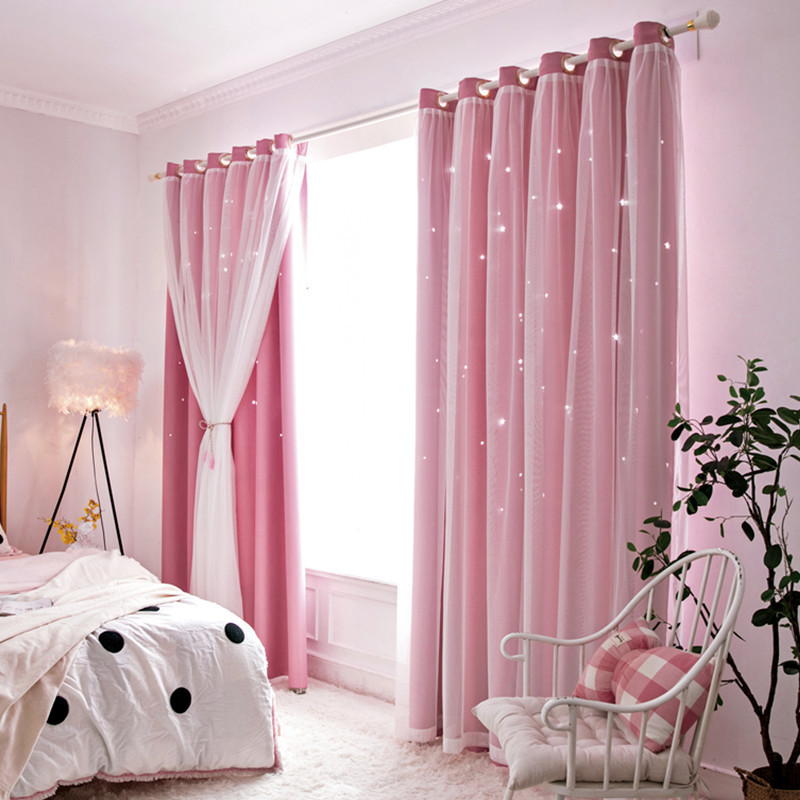Ready Stock Korean Princess Style Curtain Hollow Star Double Layer ...