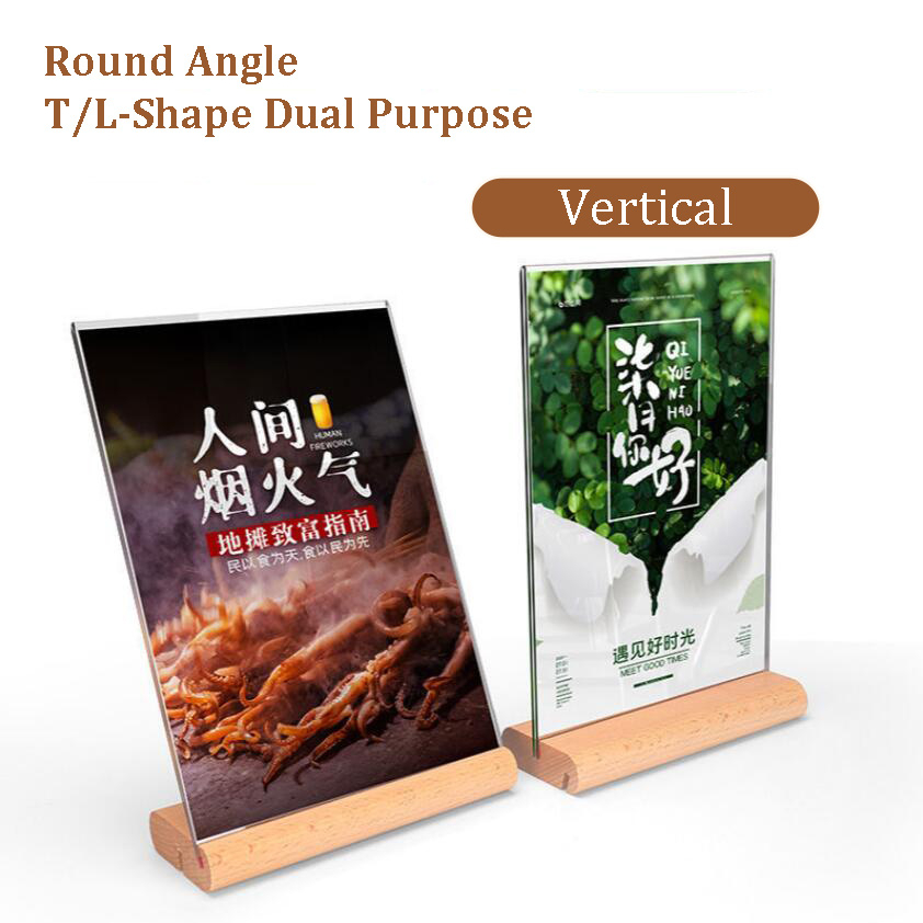 A4 A5 A6 Acrylic T/L-Shape Display Stand Double Sided Plastic Paper ...
