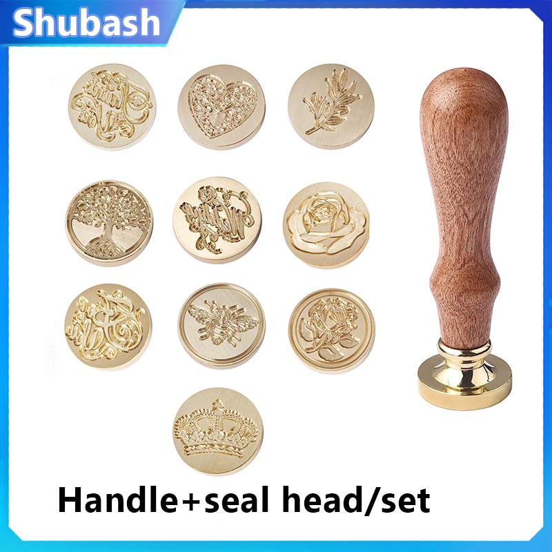 Retro Handle Seal Head/Set Fire Paint Seal Wax Handle DIY Stamp Wedding ...