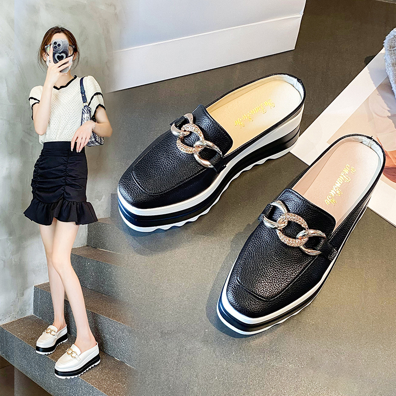 Fashion Chain String Woman's Wedges Shoes Slip on Casual 7cm Heels ...