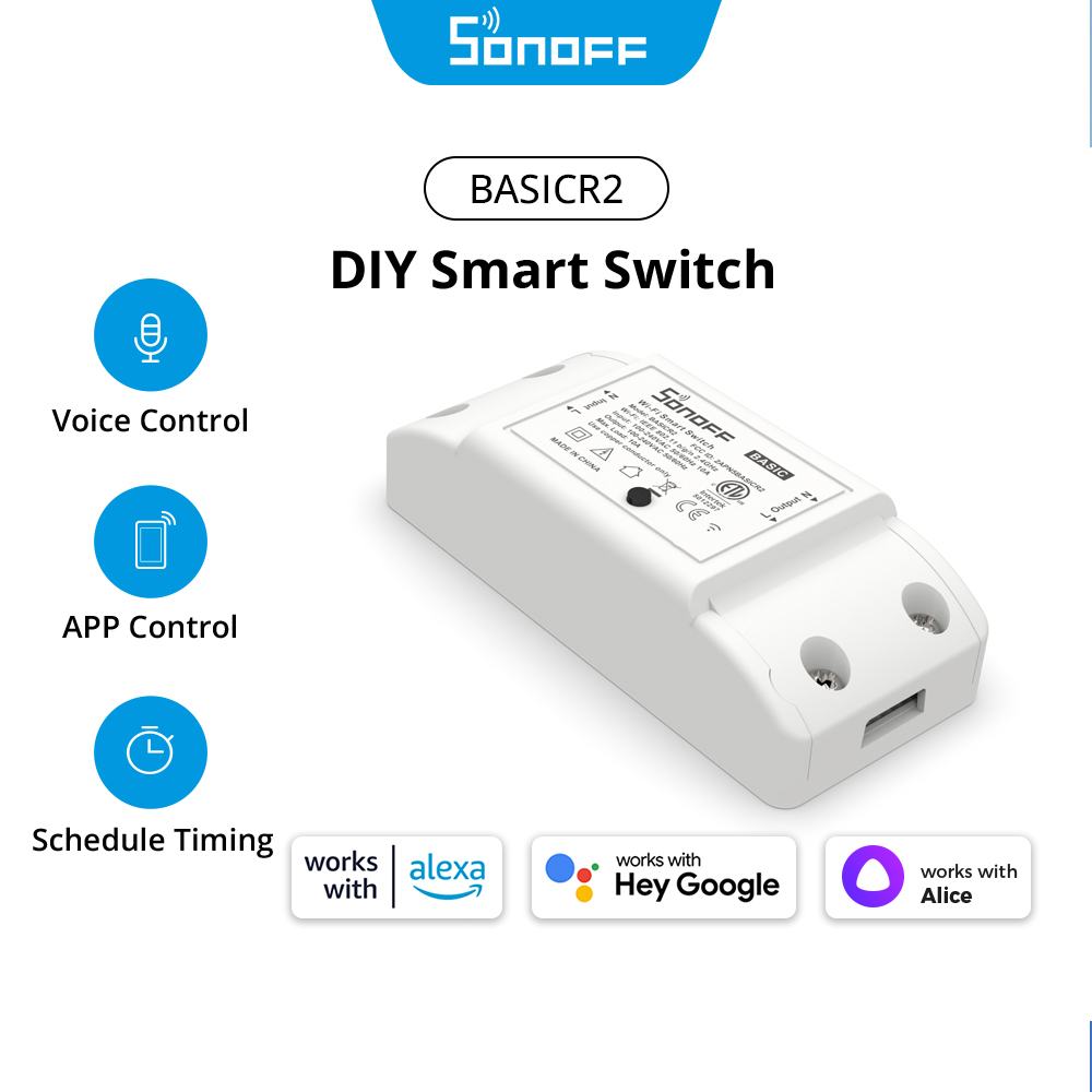 SONOFF BasicR2 Smart Wireless Switch Light Controller Module Voice Control Sync Status Smart ...