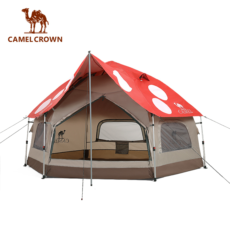CAMEL CROWN Hexagonal mushroom tent 4 ~ 5 people outdoor portable folding tent rain prevention ...
