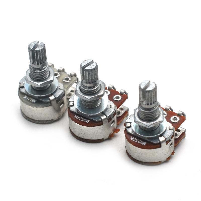 4Pcs MN250K - MN500K Double Balance Stacked Knurled Stalk Guitar Bass ...