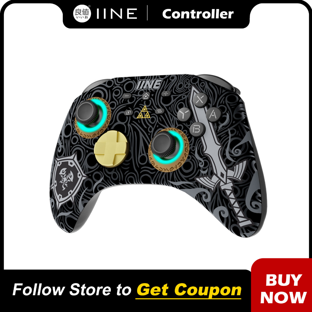 IINE Ares Zelda Wireless Pro Controller with Headset Jack RGB Light for ...